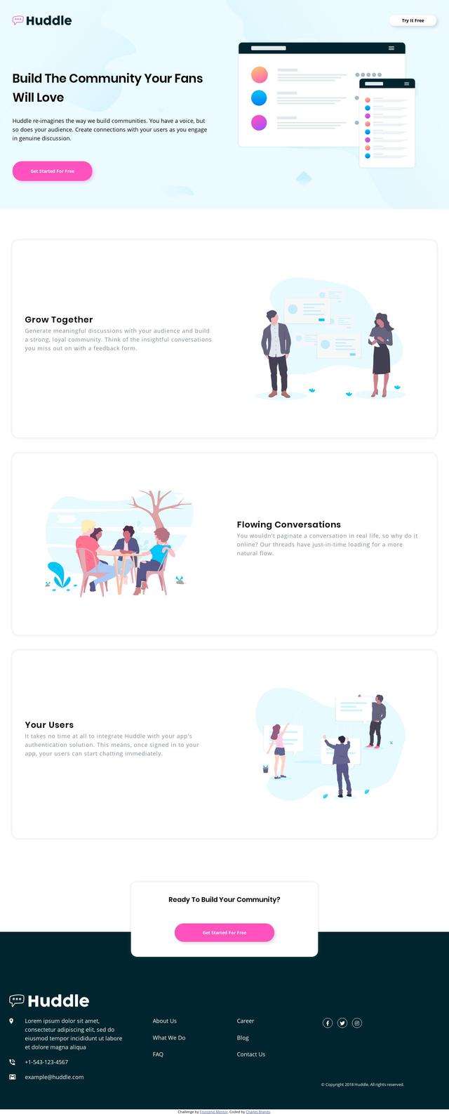 Frontend Mentor | Landing page with css grid and sass coding challenge solution