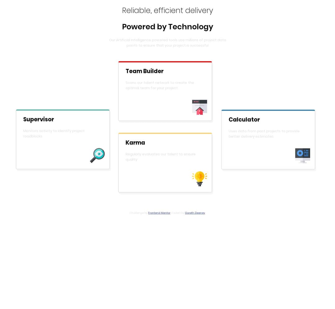 Frontend Mentor | HTML & CSS Four Card Feature Solution coding challenge solution