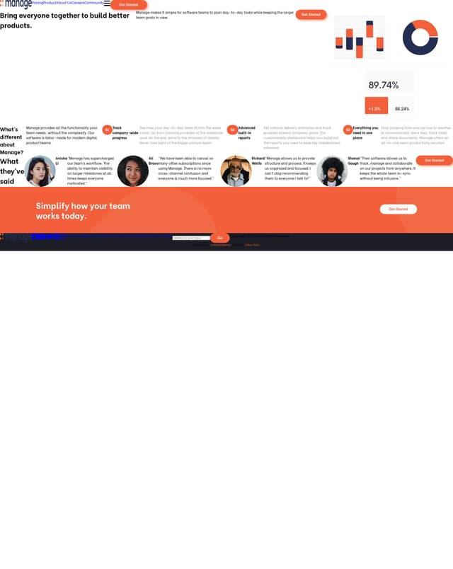 Frontend Mentor | Manage-Landing-Page Flexbox & Vanilla Js & Pretty Responsive coding challenge ...