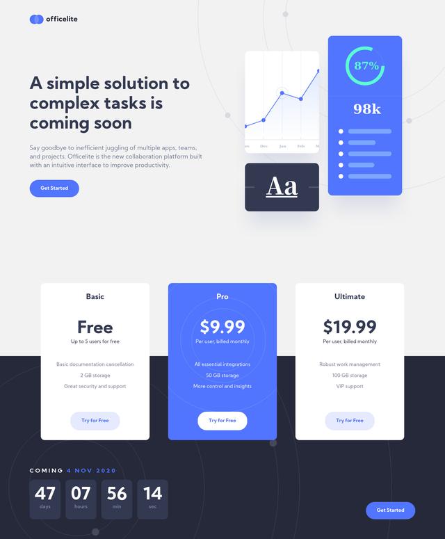 Frontend Mentor | Officelite Solution using React + CSS, BEM naming, Flexbox coding challenge ...