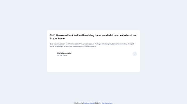 Frontend Mentor Article Preview Component Master Coding Challenge Solution