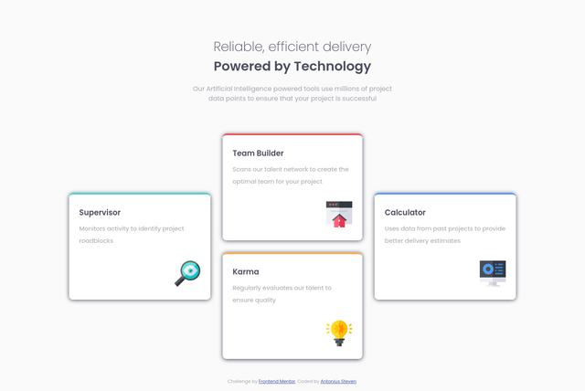 Frontend Mentor | Four card mobile first with HTML & CSS coding challenge solution