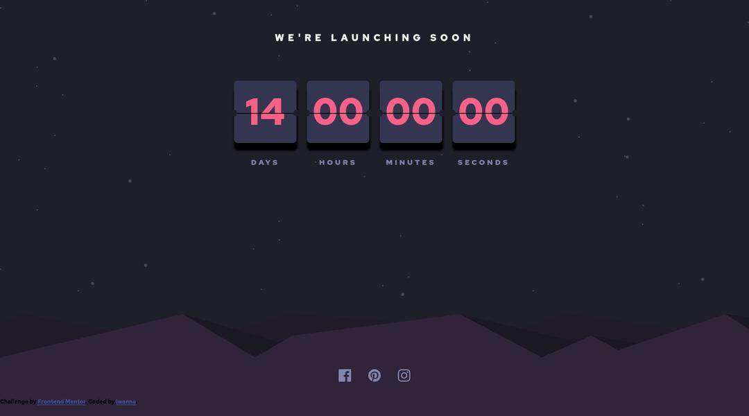 Frontend Mentor | Launch-Countdown-Timer-Challenge using HTML CSS JS coding challenge solution