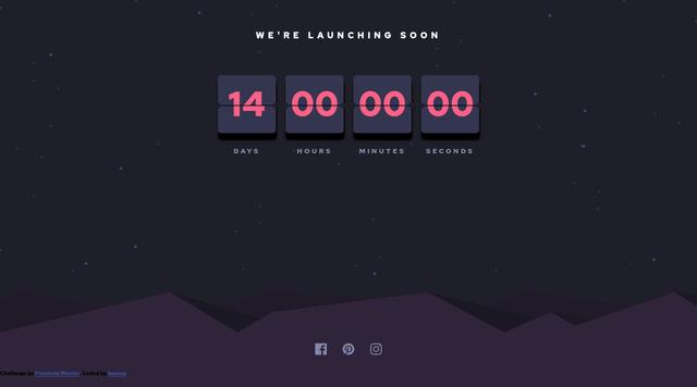 Frontend Mentor Launch Countdown Timer Challenge Using Html Css Js Coding Challenge Solution