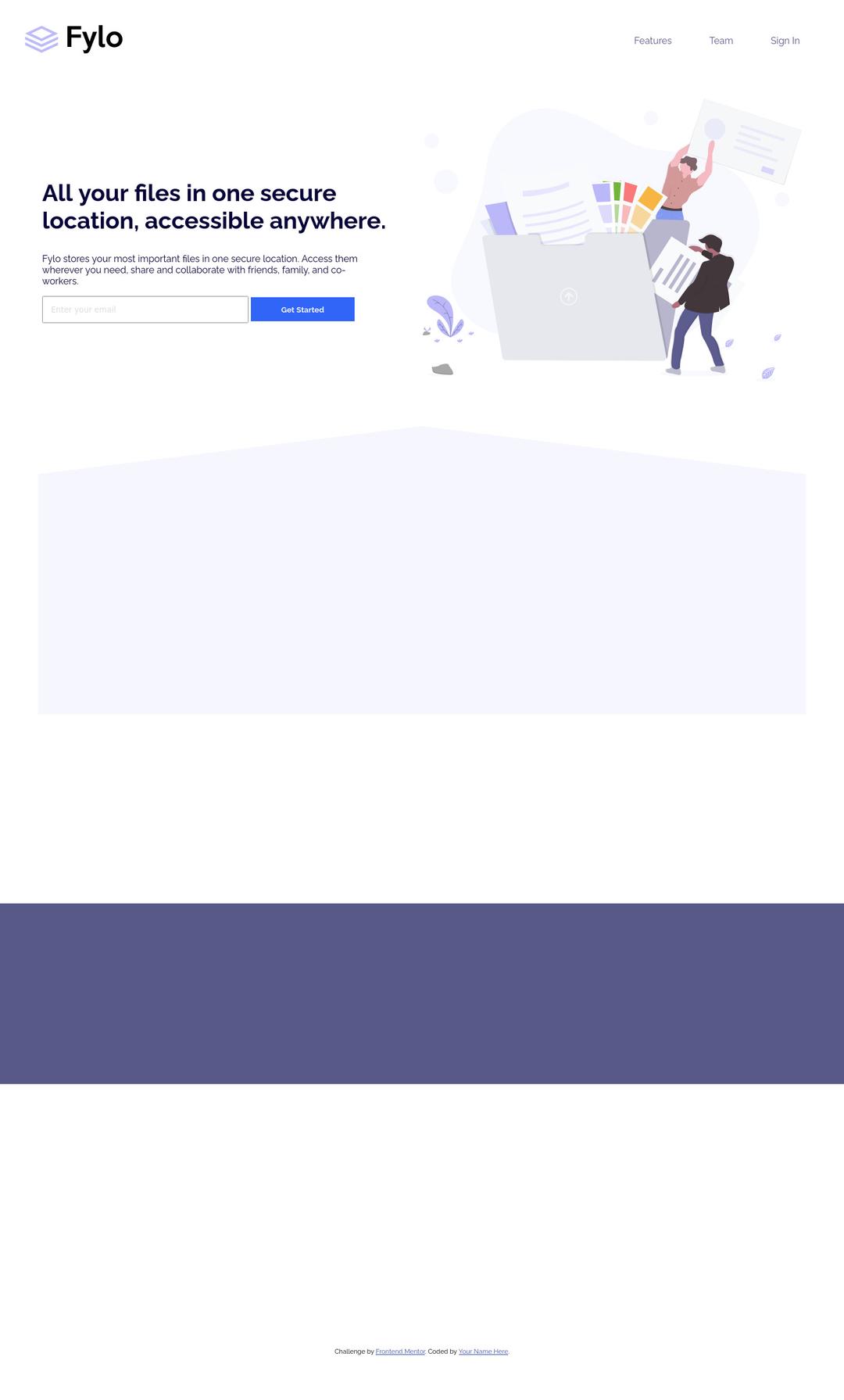 Frontend Mentor | Flyo Solution using CSS grid, Flexbox & Animate.js + SVG background coding ...