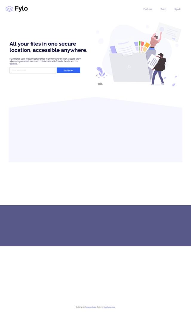 Frontend Mentor | Flyo Solution using CSS grid, Flexbox & Animate.js + SVG background coding ...