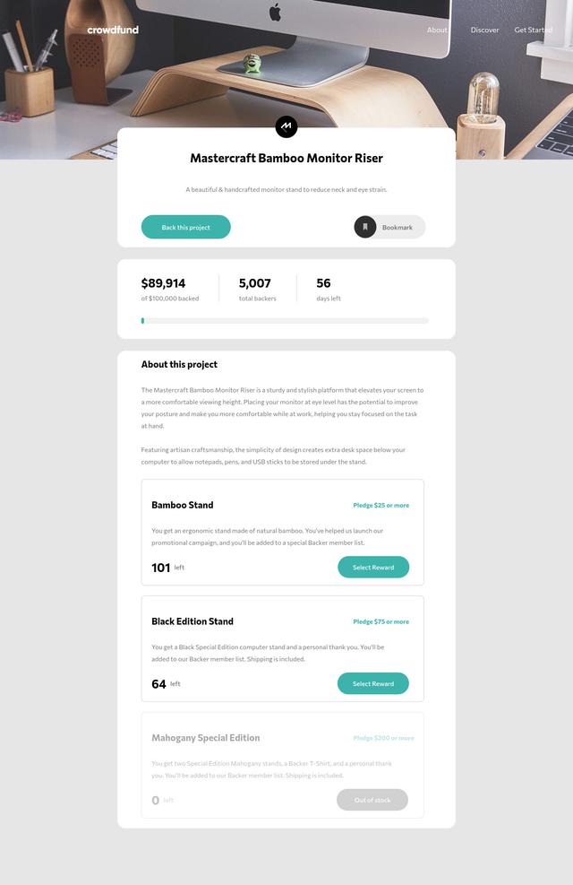 Frontend Mentor | Crowdfunding product page using HTML, CSS, and JS coding challenge solution