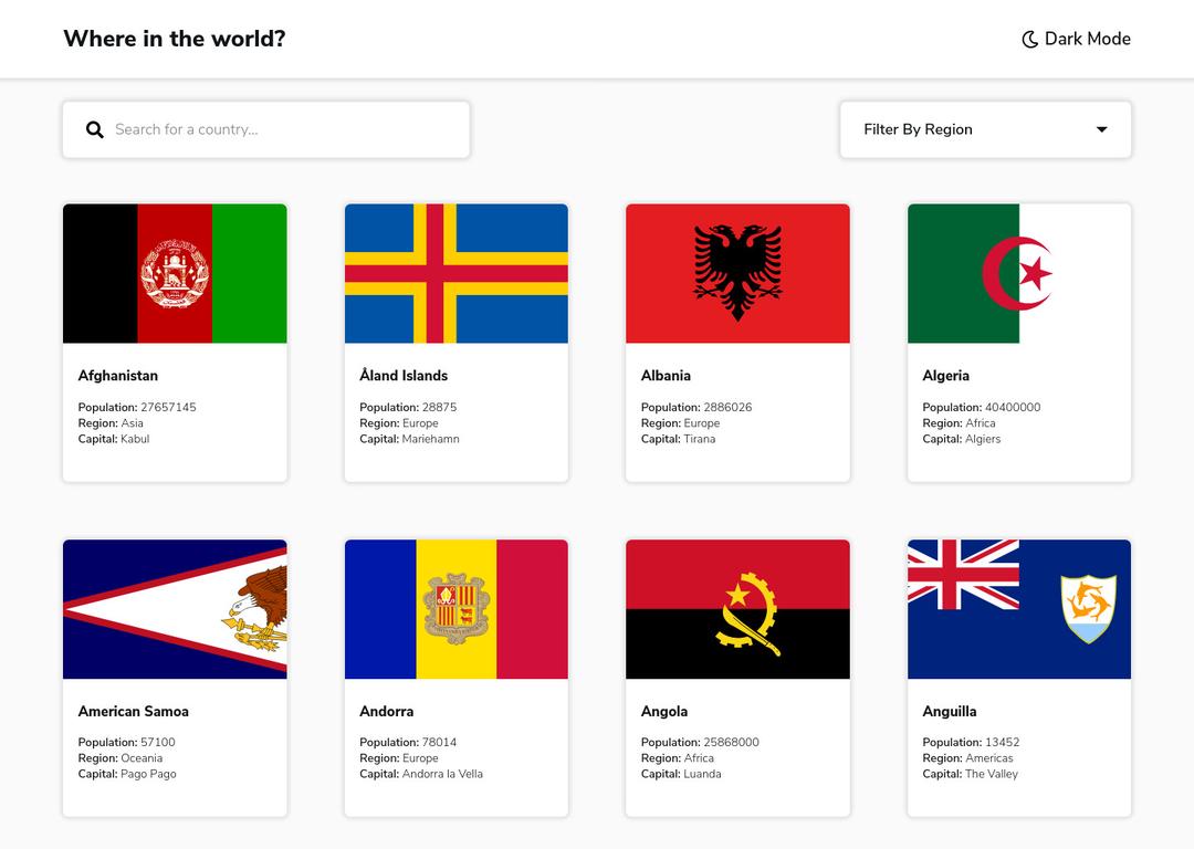 Frontend Mentor | Rest Countries API using HTML, CSS and Vanilla JavaScript coding challenge ...