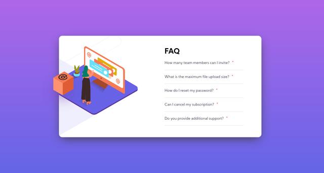Frontend Mentor | Frontend Mentor - FAQ accordion card (SOLVED) coding challenge solution