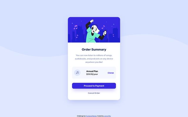 Frontend Mentor Order Summary Component Using Css Grid And Flexbox Coding Challenge Solution