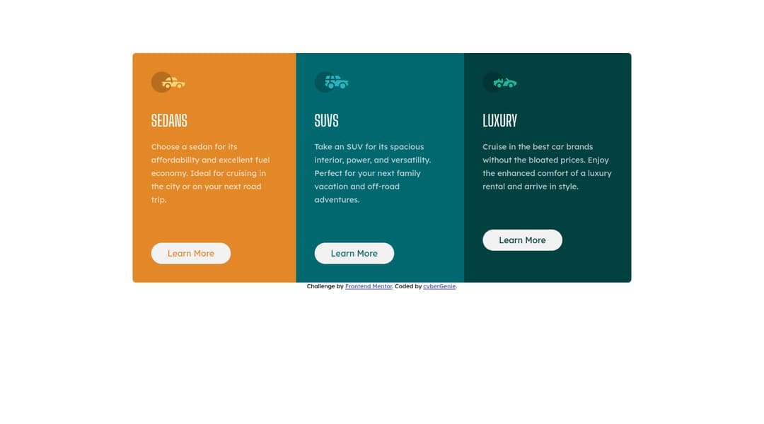Frontend Mentor | 3 card section using CSS flexbox coding challenge solution