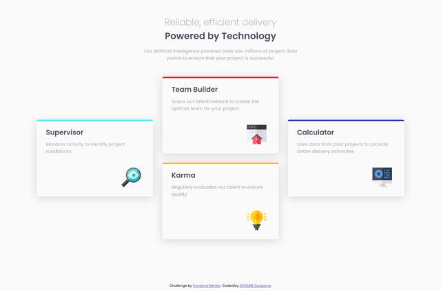 Frontend Mentor | Four card feature section using HTML and CSS coding challenge solution