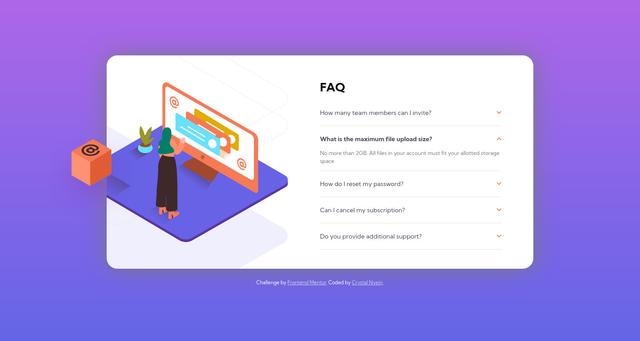 Frontend Mentor | FAQ accordion card coding challenge solution