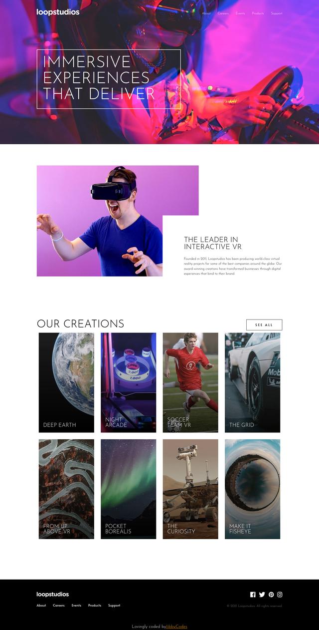 Frontend Mentor | Loopstudios Landing Page in React and SCSS coding challenge solution
