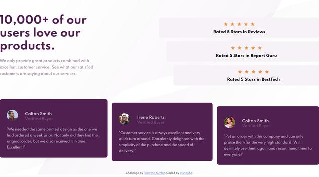 Frontend Mentor | Social proof section using HTML / CSS coding challenge solution