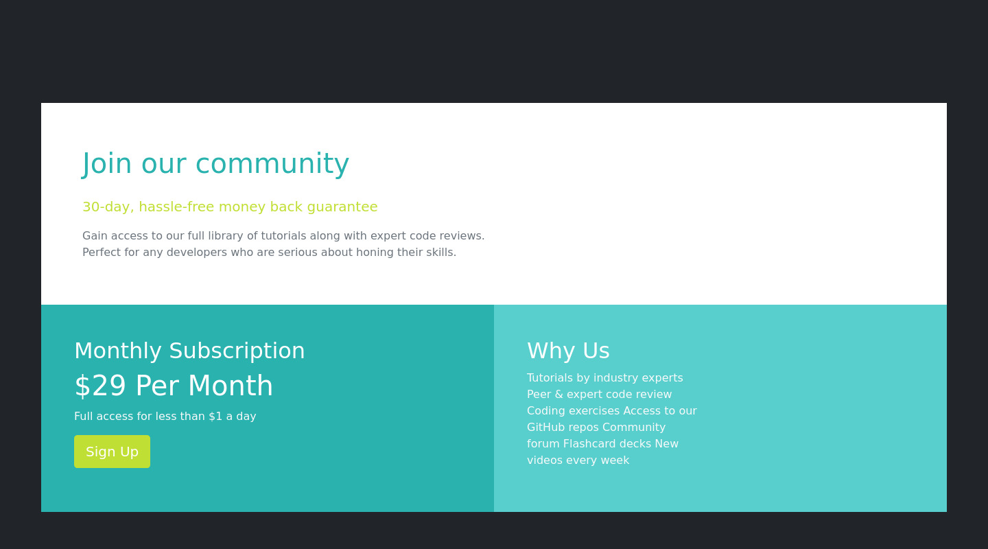 Frontend Mentor | a simple single price grid coded using bootstrap. coding challenge solution