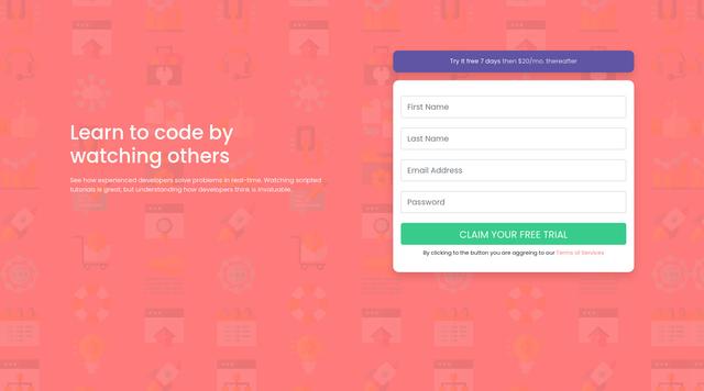 Frontend Mentor | Intro component with sign up form created with react and bootstrap coding ...