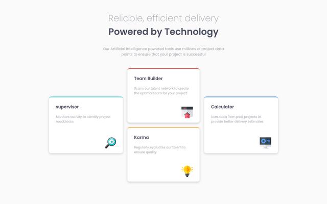Frontend Mentor | Responsive four card feature section using flexbox coding challenge solution