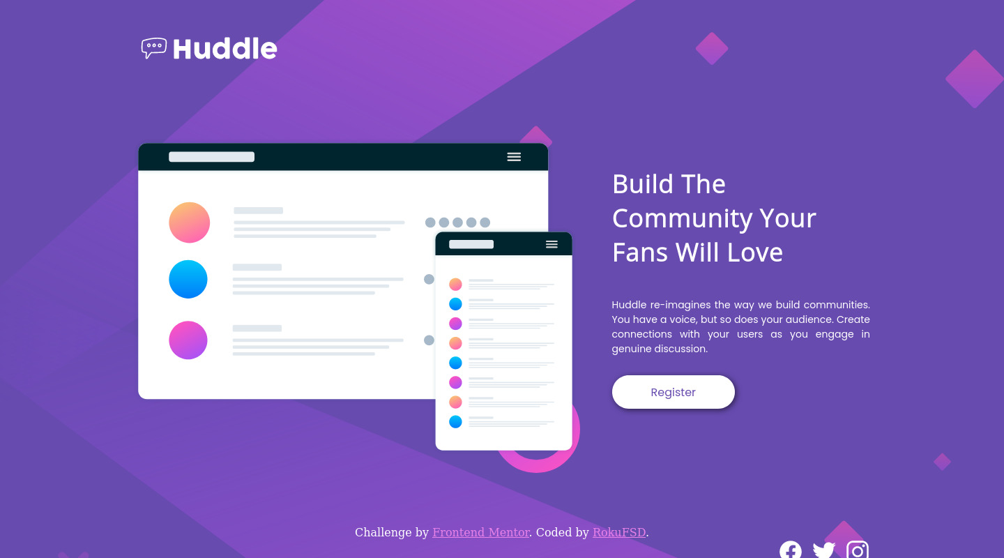 Frontend Mentor | Huddle landing page solution using CSS flex coding ...