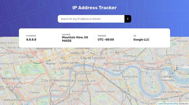 Frontend Mentor | IP Address Tracker app using Vue.js coding challenge solution