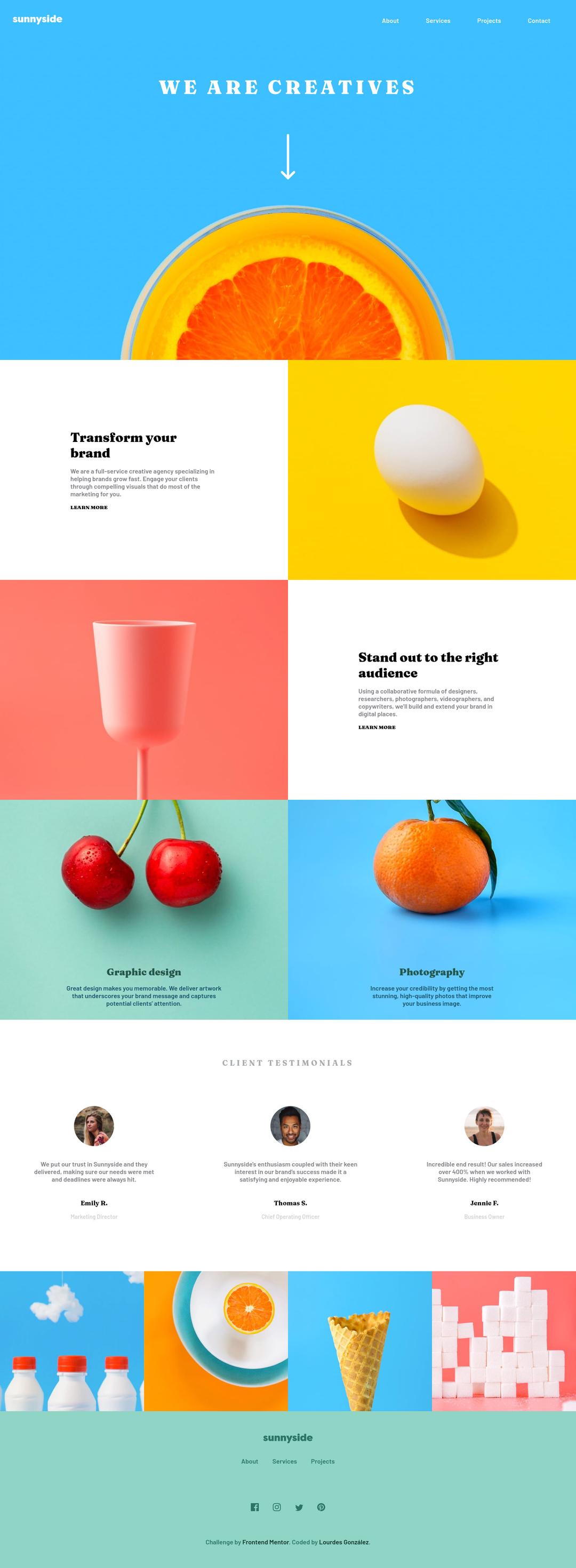 Frontend Mentor | Sunnyside agency landing page using CSS: grid, Flexbox and JavaScript coding ...