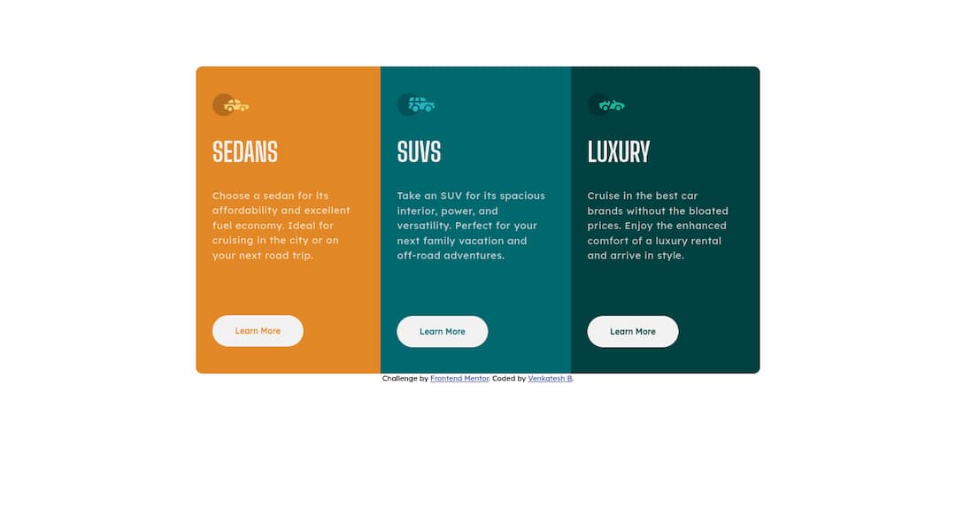 Frontend Mentor | 3 column preview card using HTML and CSS coding challenge solution