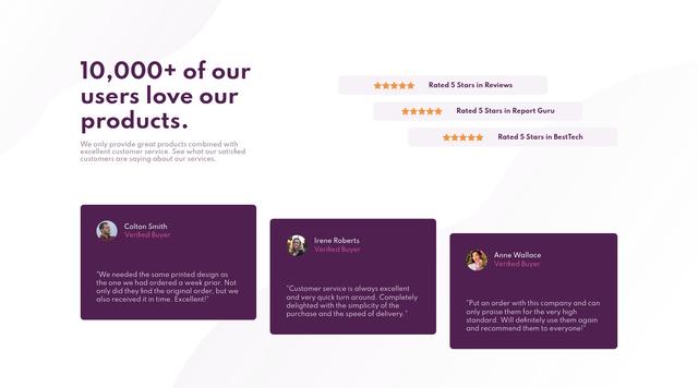 Frontend Mentor | Responsive Social Proof Section with CSS Flexbox and BEM coding challenge solution