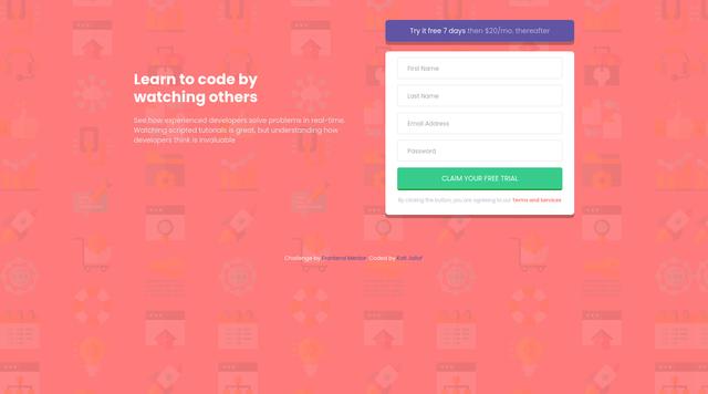Frontend Mentor | Responsive sign up form with tailwindcss and ...