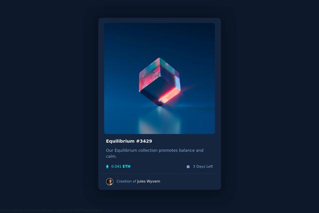 Frontend Mentor | Responsive Landing page for NFT card using Bootstrap CSS HTML coding challenge ...