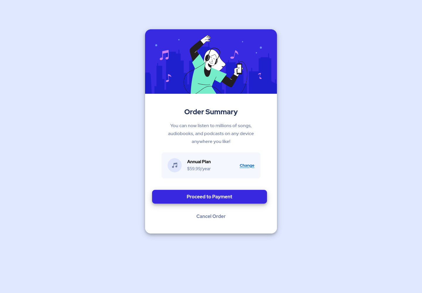 Frontend Mentor | Order Summary Card using Flexbox and box shadows for hover coding challenge ...