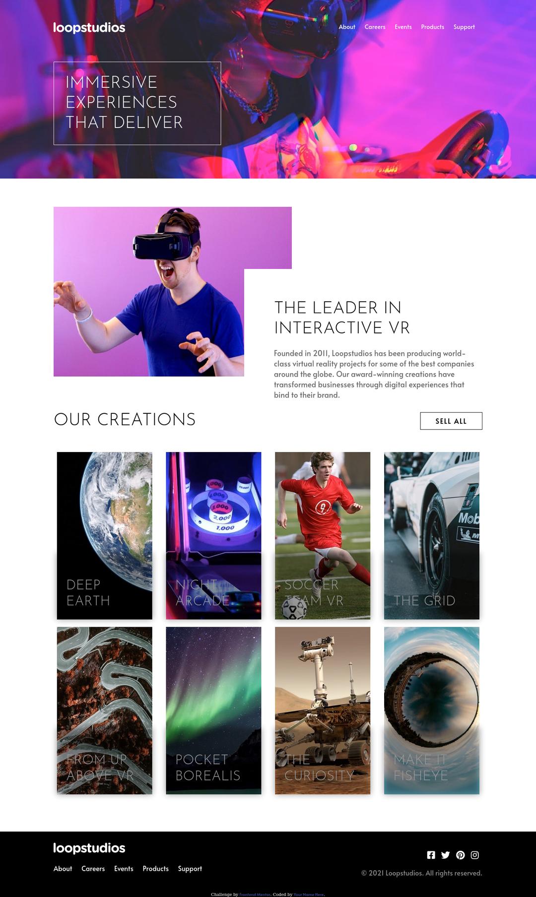 Frontend Mentor | Loopstudios Landing page solution using html, CSS and JS coding challenge solution