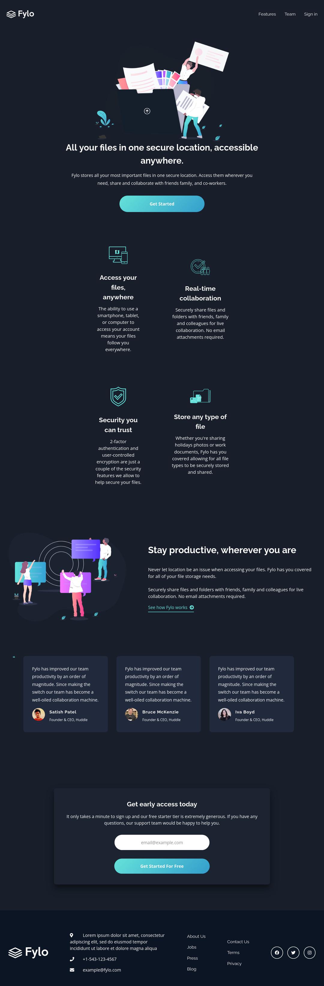 Frontend Mentor | Responsive dark theme landing page built using CSS Grid and Flexbox coding ...