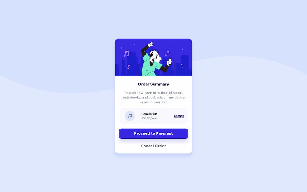 Frontend Mentor | Order summary component with reactjs coding challenge solution