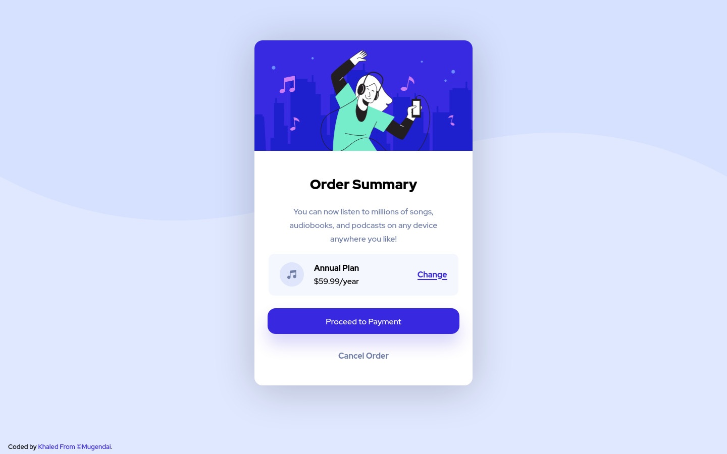 Frontend Mentor | Order Summary Card using SCSS and HTML coding challenge solution