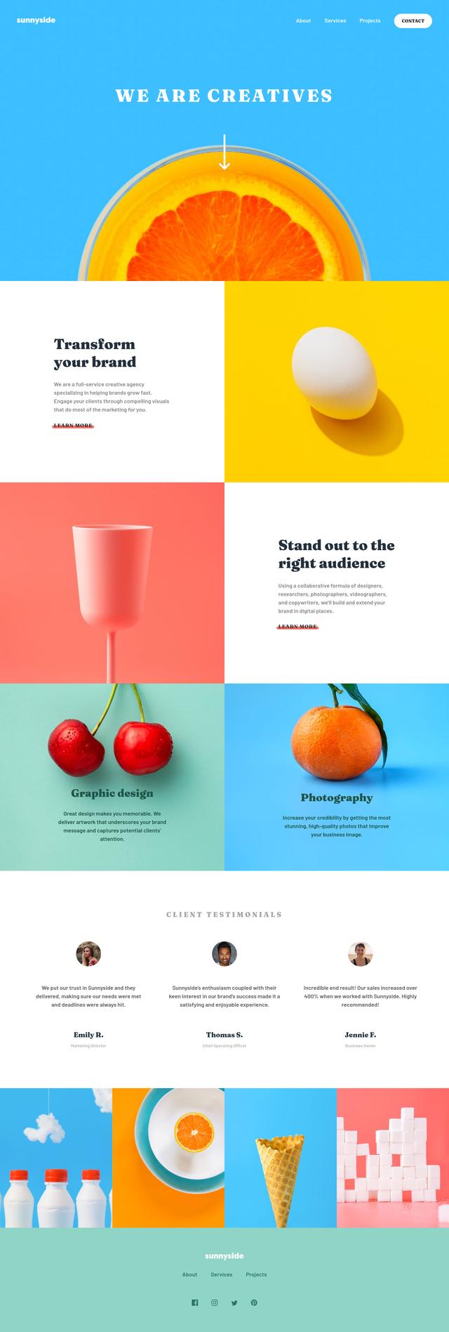 Frontend Mentor | sunnyside with html css js coding challenge solution