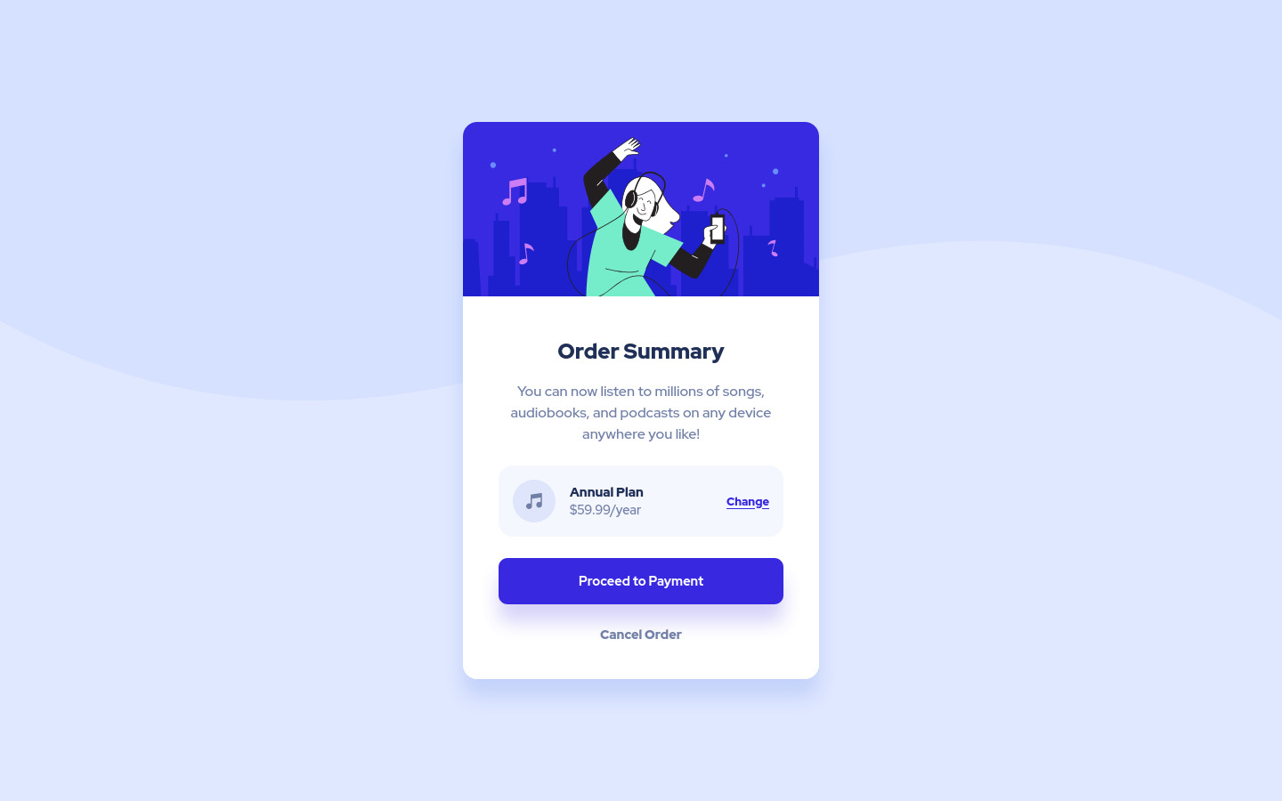 Frontend Mentor | Order Summary Component using React coding challenge solution