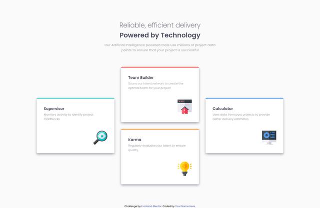 Frontend Mentor | Four Card Feature Section Master - HTML + CSS coding challenge solution