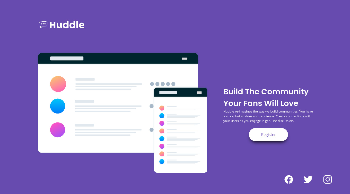 Frontend Mentor | Huddele Challenge BY HTML CSS coding challenge solution