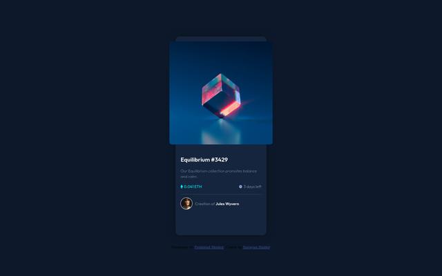 Frontend Mentor | NFT preview card with flexbox coding challenge solution