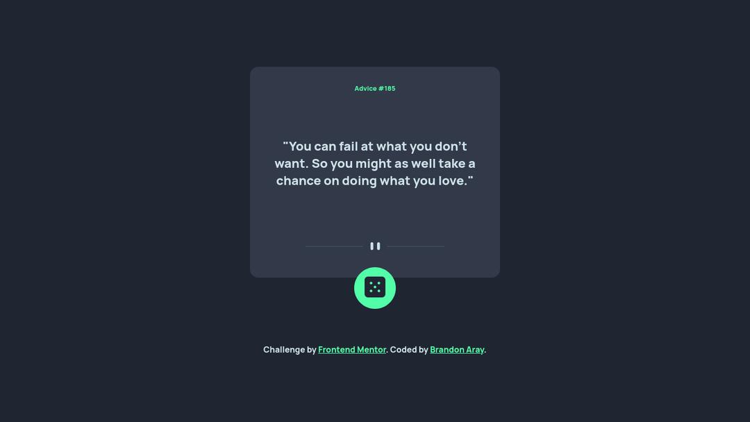 Frontend Mentor | Responsive advice generator using ViteJS and ReactJS coding challenge solution