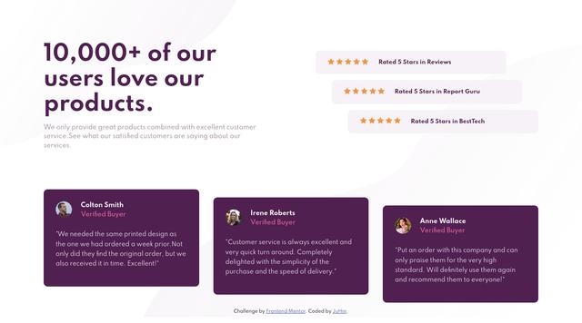 Frontend Mentor | Responsive Social proof section using CSS grid and flexbox coding challenge ...