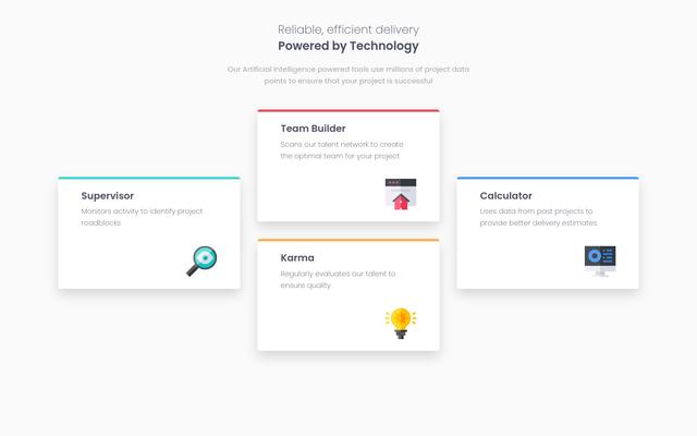 Frontend Mentor | Four Card Features Section HTML CSS & CSS Grids coding challenge solution