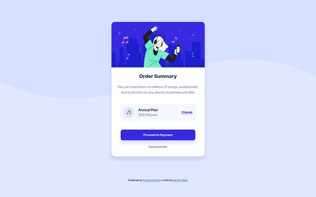 Frontend Mentor | Order Summary Component- Using HTML, CSS- Flexbox coding challenge solution
