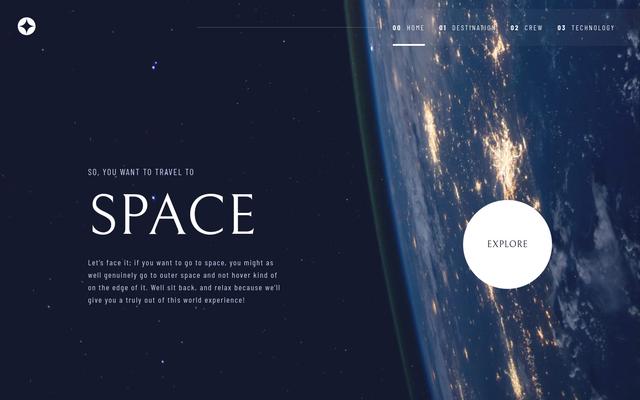 Frontend Mentor | Flexbox TailwindCSS Next.js Space Tourism Website coding challenge solution