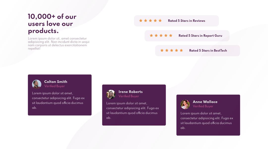 Frontend Mentor | social-proof-section-master using CSS GRID coding challenge solution