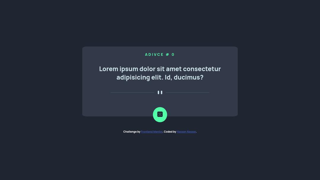 Frontend Mentor | Responsive Advice Generator App coding challenge solution