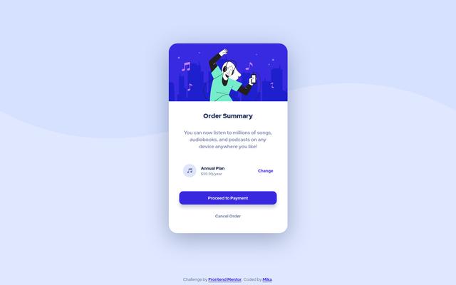 Frontend Mentor | Responsive order summary using flexbox coding challenge solution