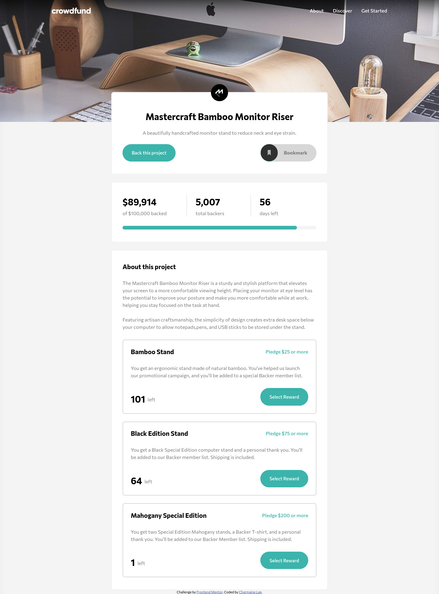 Frontend Mentor | Responsive crowdfunding page using HTML, CSS and JS ...