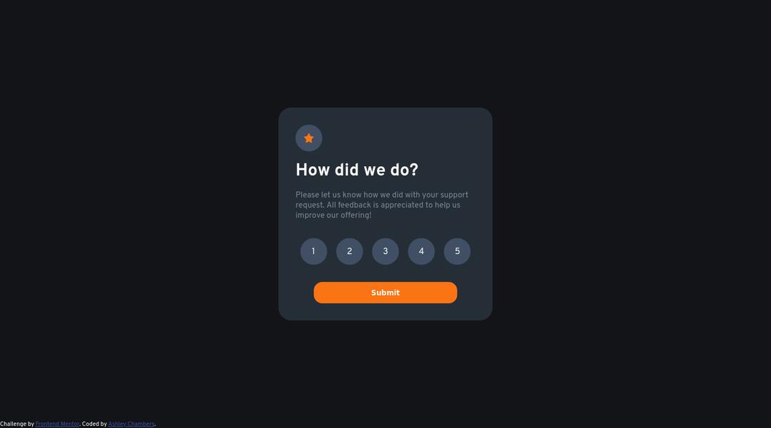 Frontend Mentor | Interactive Rating Component coding challenge solution