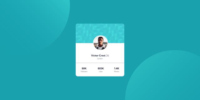 Frontend Mentor | Social profile card made with CSS, HTML, Flexboxes ...